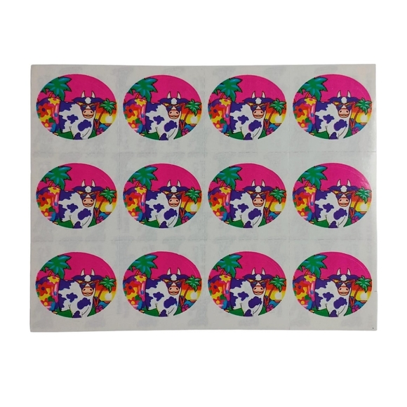 Lisa Frank | Office | Vintage Lisa Frank Sticker Sheet S12 Cows Hearts ...